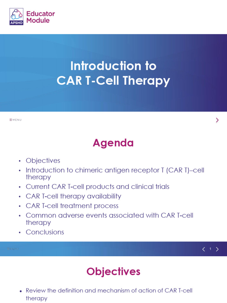 Overview of CAR T-Cell Therapy | PDF | Immunotherapy | T Cell