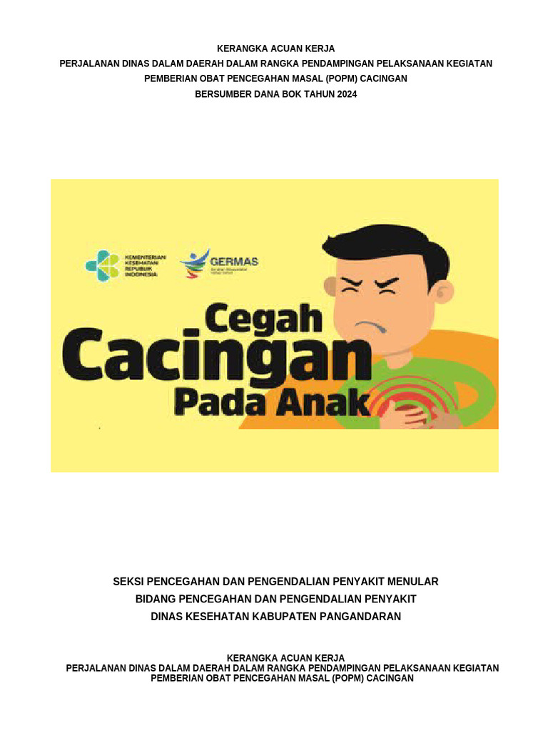 KAK Pendampingan Pelaksanaan POPM Cacingan | PDF
