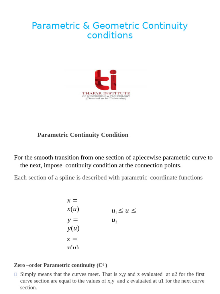 L-26 (Parametric Geometric Continuity Conditions) | PDF | Spline (Mathematics) | Matrix ...