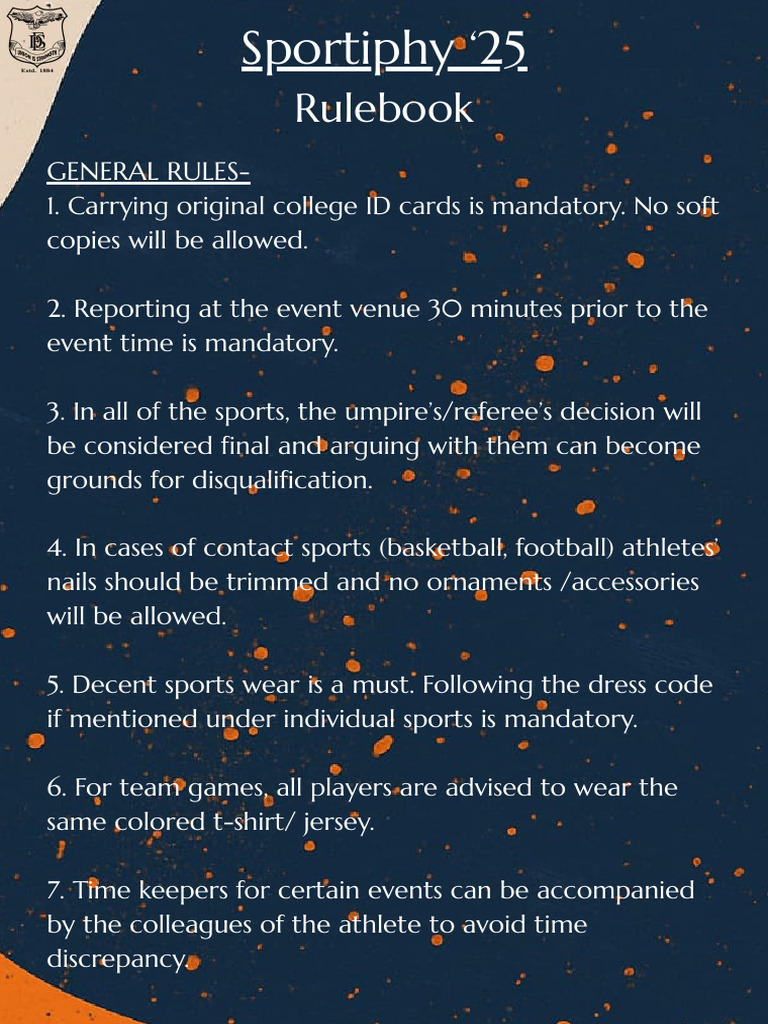 Sportiphy 25 Rulebook - 20250515 - 210620 - 0000 | PDF | Swimming (Sport) | Referee