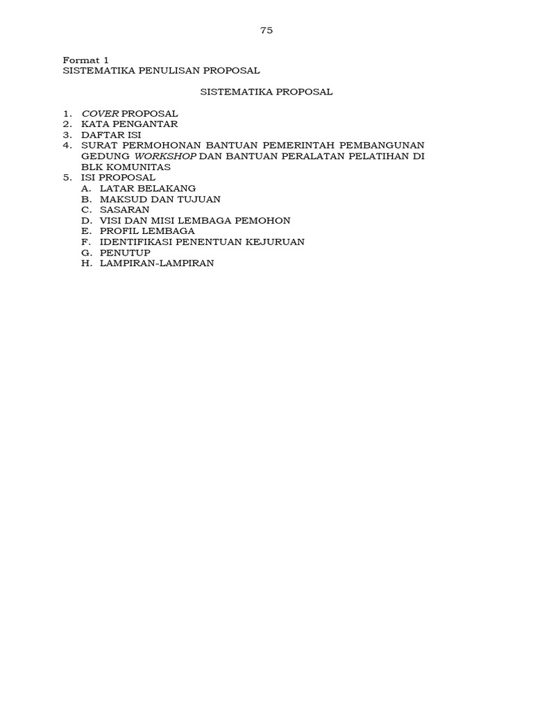 Panduan Penulisan Proposal BLK Komunitas | PDF
