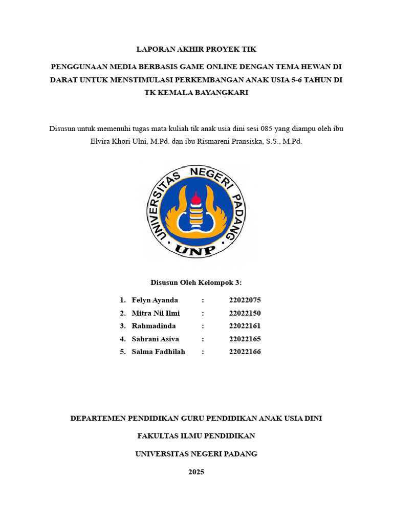 LAPORAN AKHIR PROYEK TIK Done | PDF