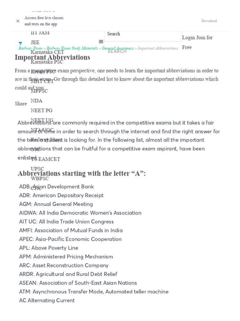 Ultimate List of Important Abbreviations | PDF | United Nations ...