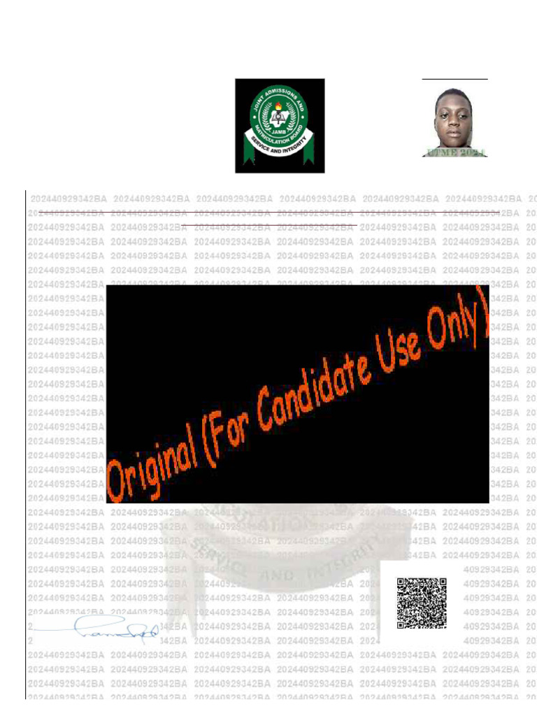 (Office of The Registrar) : Joint Admissions and Matriculation Board ...