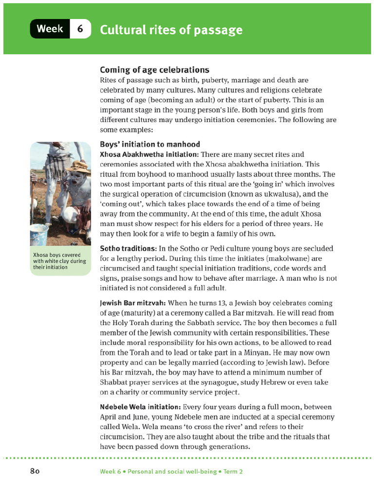 Cultural Rites of Passage LB - 80-81 | PDF