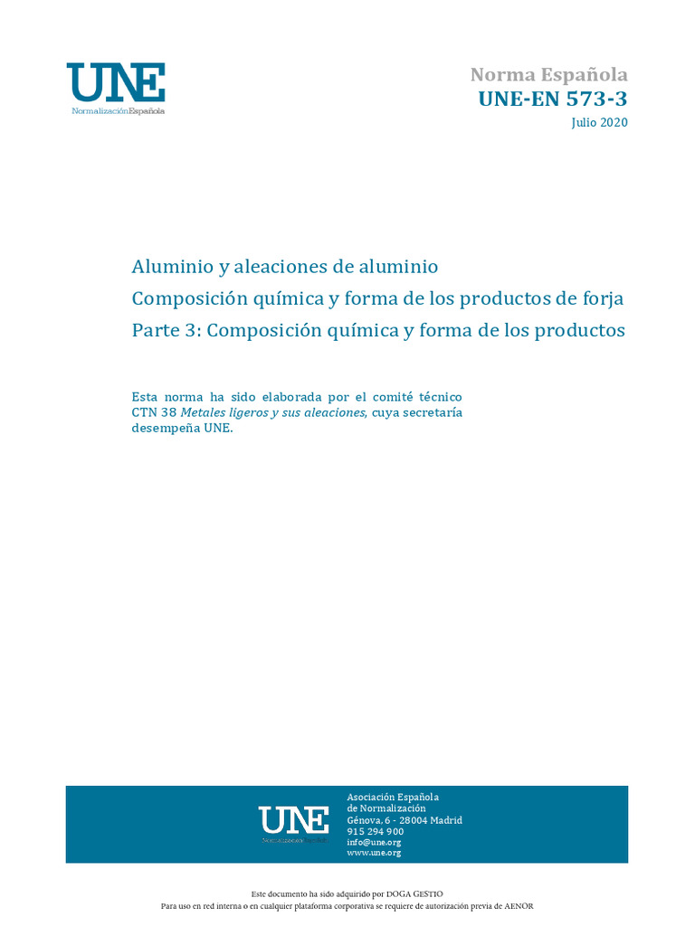 Aluminio y Aleaciones de Aluminio Composición Química y Forma de Los ...