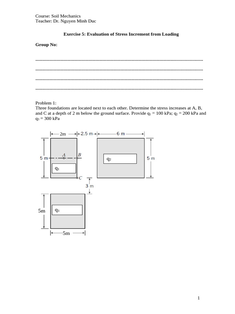 EX5. Evaluation of Stress Increment From Loading | PDF