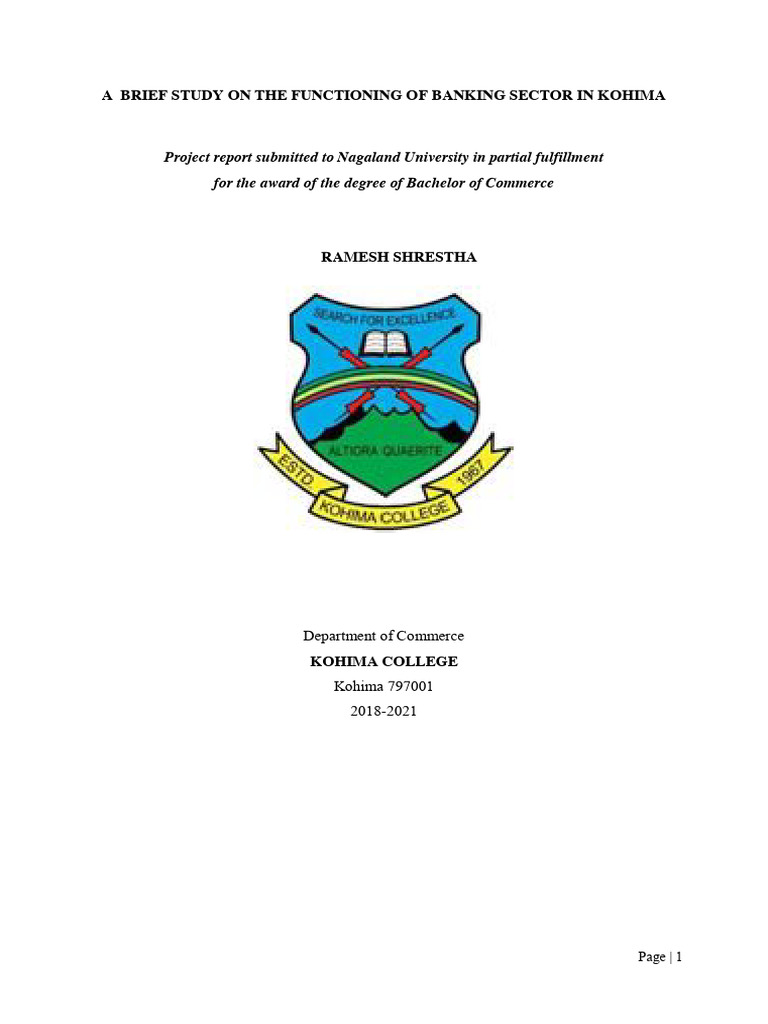 RAMESH SHRESTHA B.com A Brief Study On The Functioning of Banking ...