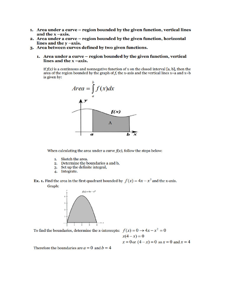 Area Under A Curve | PDF