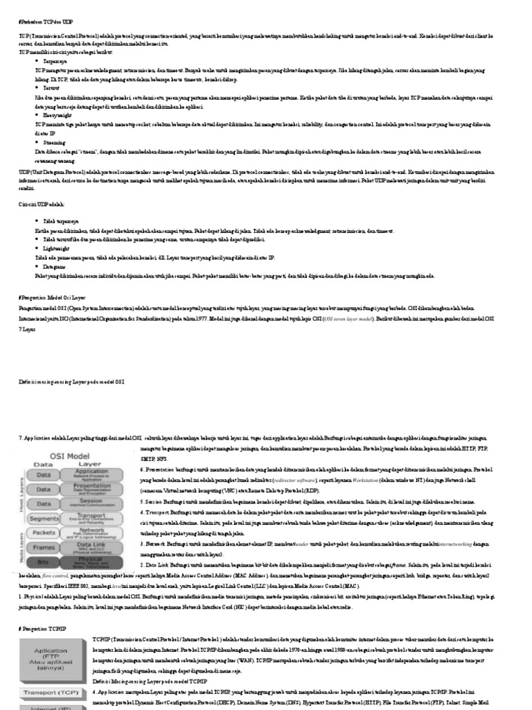 Perbedaan TCP Dan UDP | PDF | Komputer