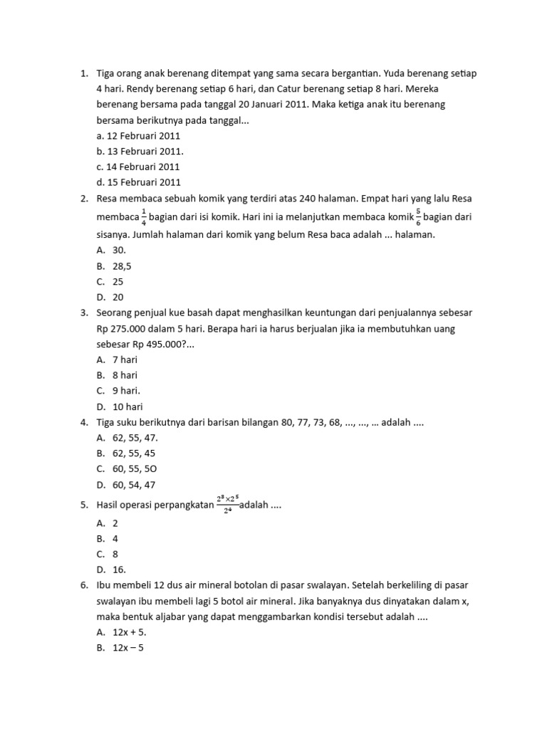 Latihan Soal Psaj Kelas 9 | PDF