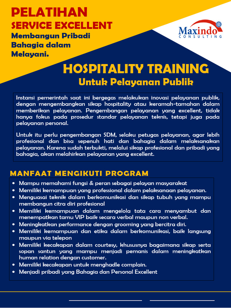 Pelatihan Hospitality untuk Pelayanan Publik | PDF