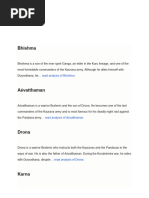 Names of the Five Pandavas | PDF | Mahabharata | Kurukshetra