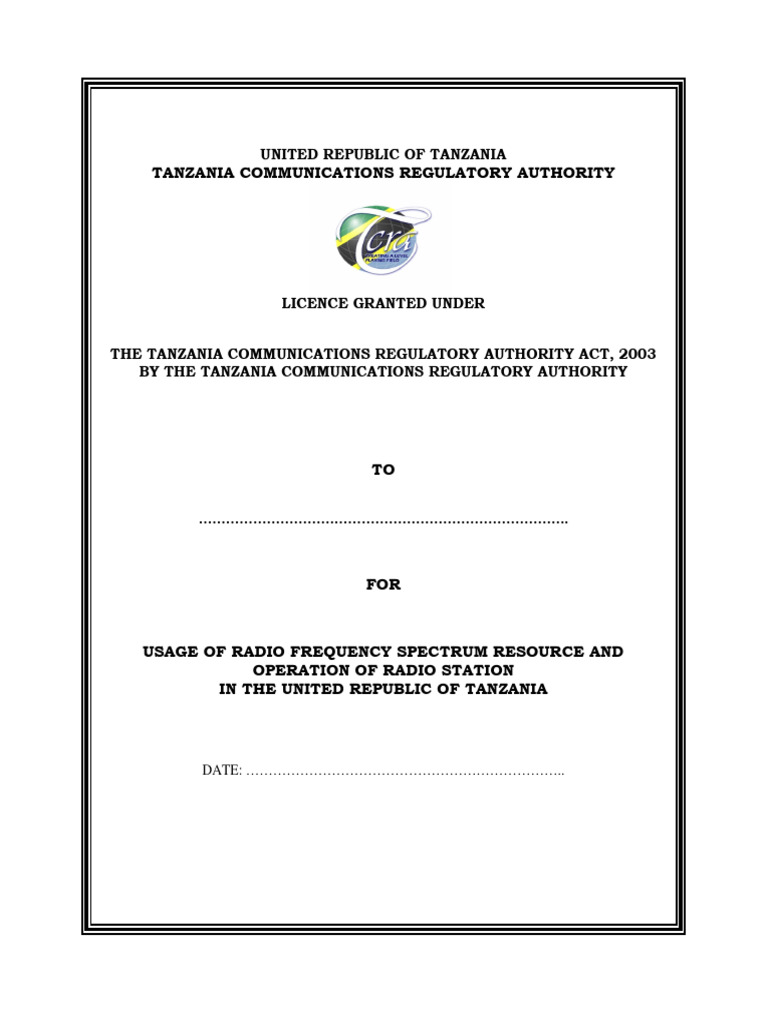 SW 1619015316 Frequency User License | PDF | License | Radio
