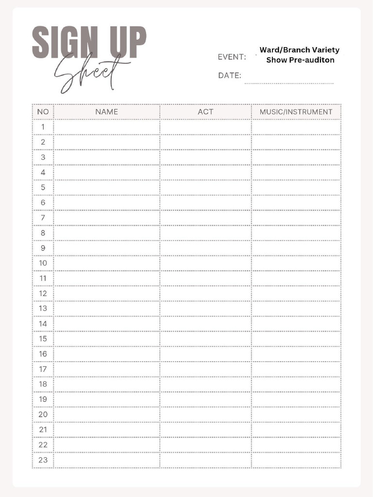 Variety Show Score Sheet | PDF