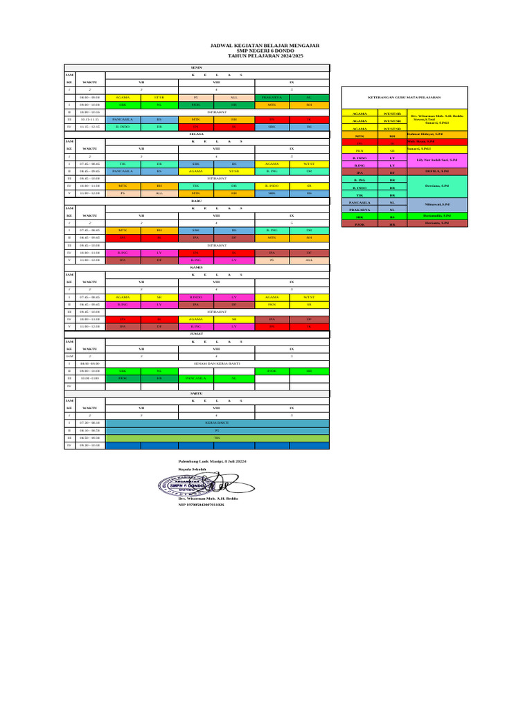 Jadwal 2024-2025 | PDF