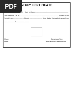 School Study Certificate Format | PDF