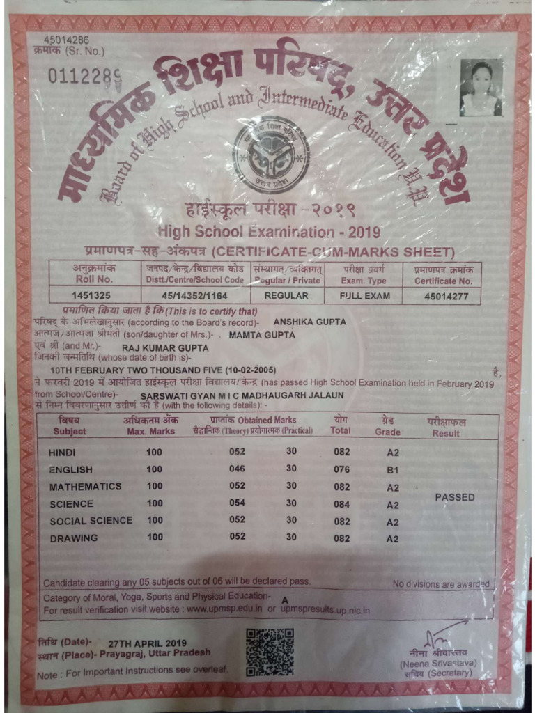 Board Certificate Pdf