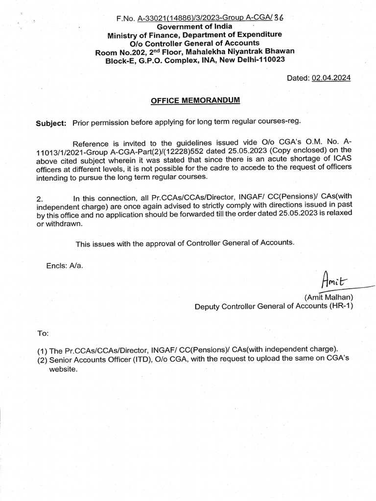 ICAS NOC For Higher Studies | PDF