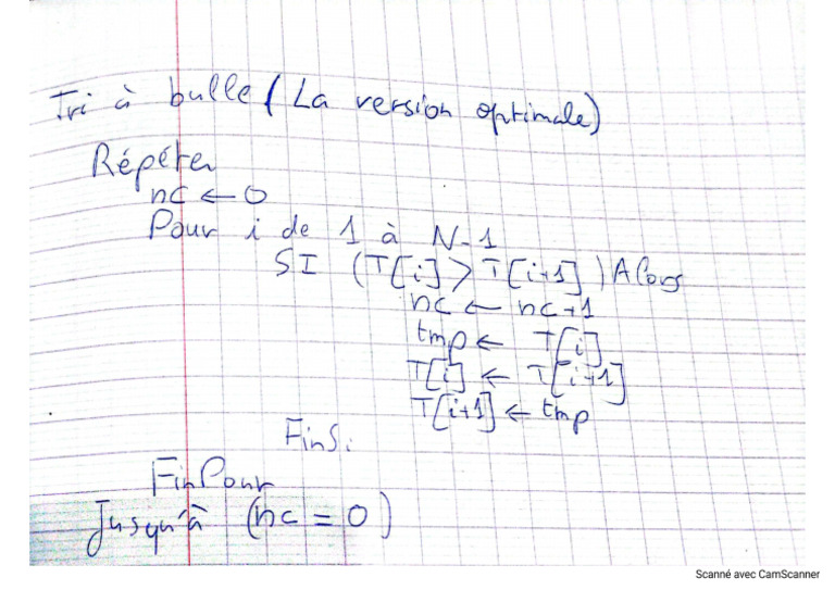 Tri À Bulle - Version Optimale | PDF