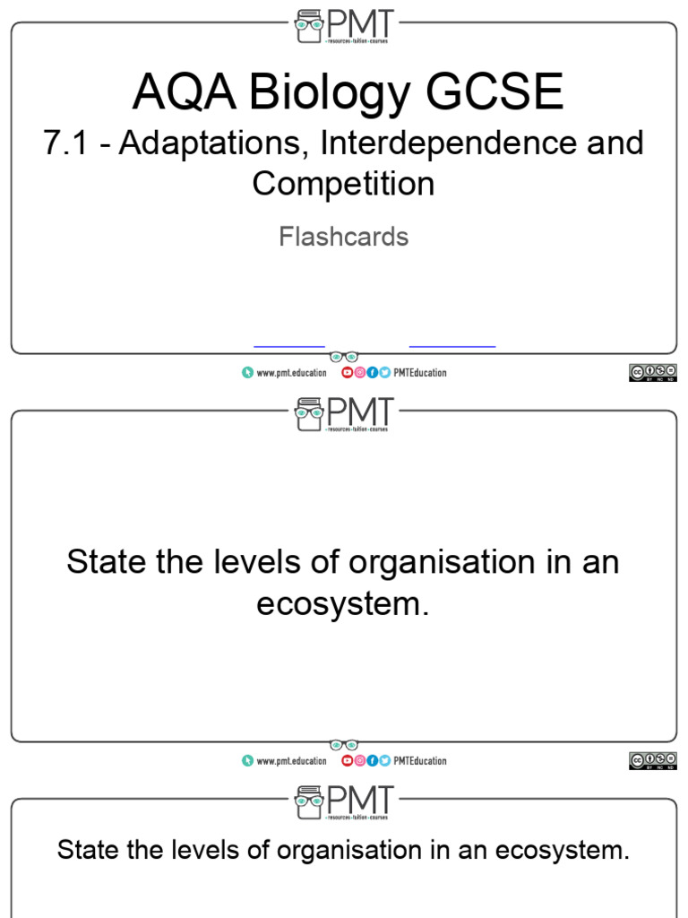Flashcards - 7.1 Adaptations, Interdependence and Competition - AQA ...