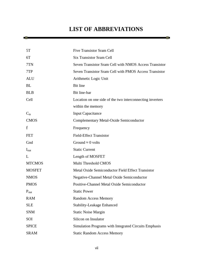 List of Abbreviations | PDF