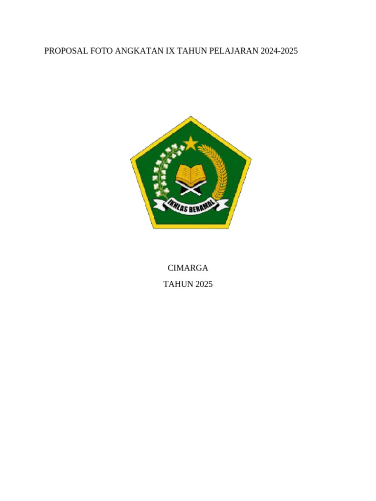 Proposal Foto Angkatan IX 2025 MTSN 4 Lebak | PDF