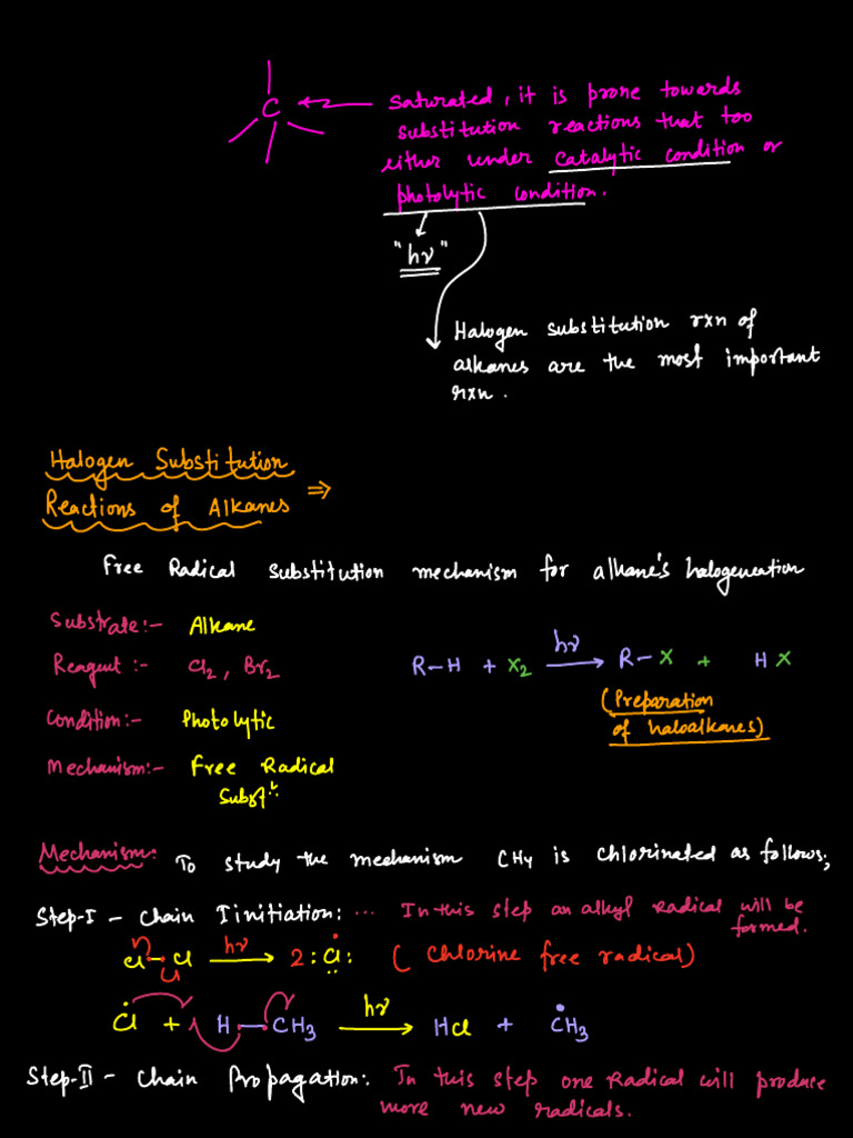 Chemical Reaction of Alkanes 2 | PDF | Alkane | Radical (Chemistry)