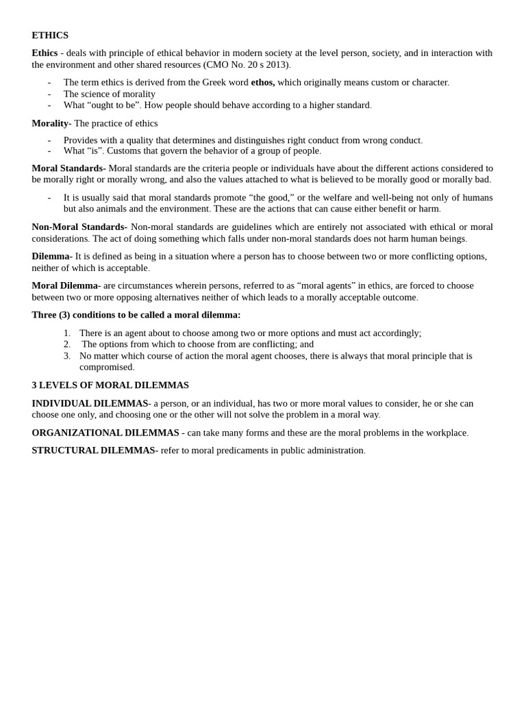 Understanding Ethics and Moral Dilemmas | PDF