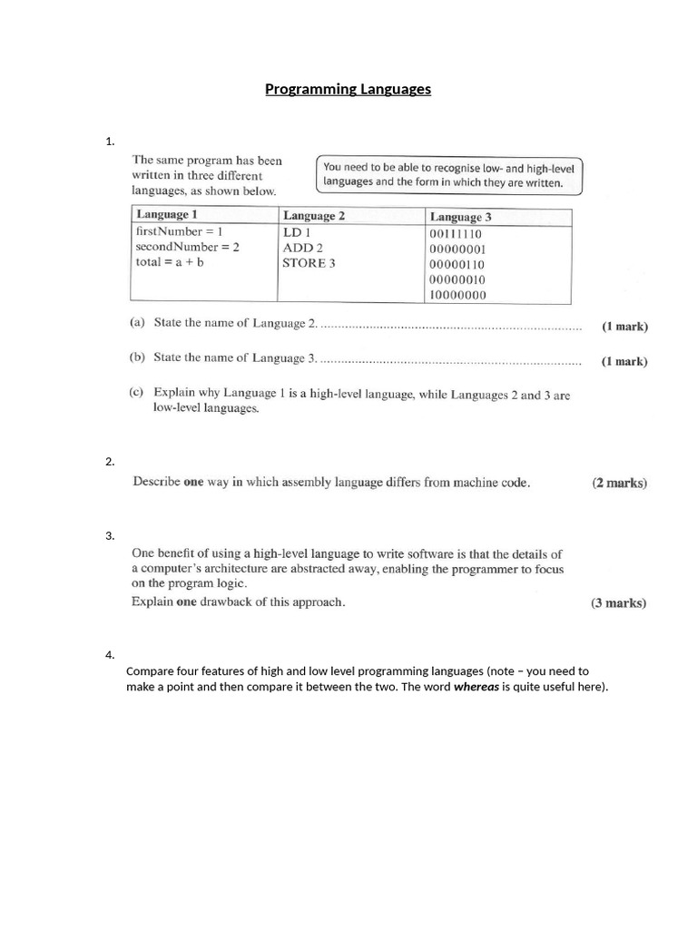 2.6.2 Programming Languages | PDF