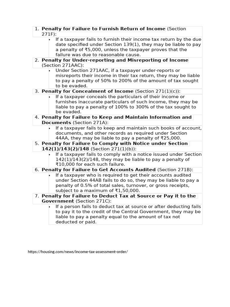 Income Tax Penalties Explained | PDF