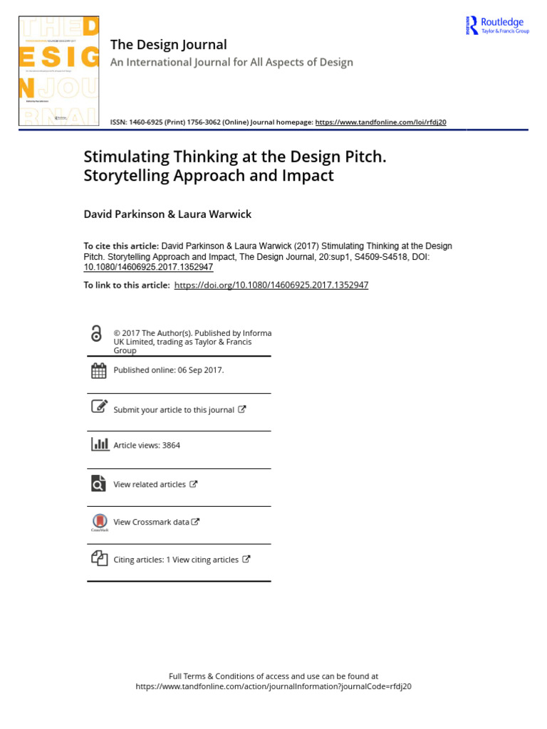 Stimulating Thinking at The Design Pitch Storytelling Approach and Impact | PDF | Storytelling ...