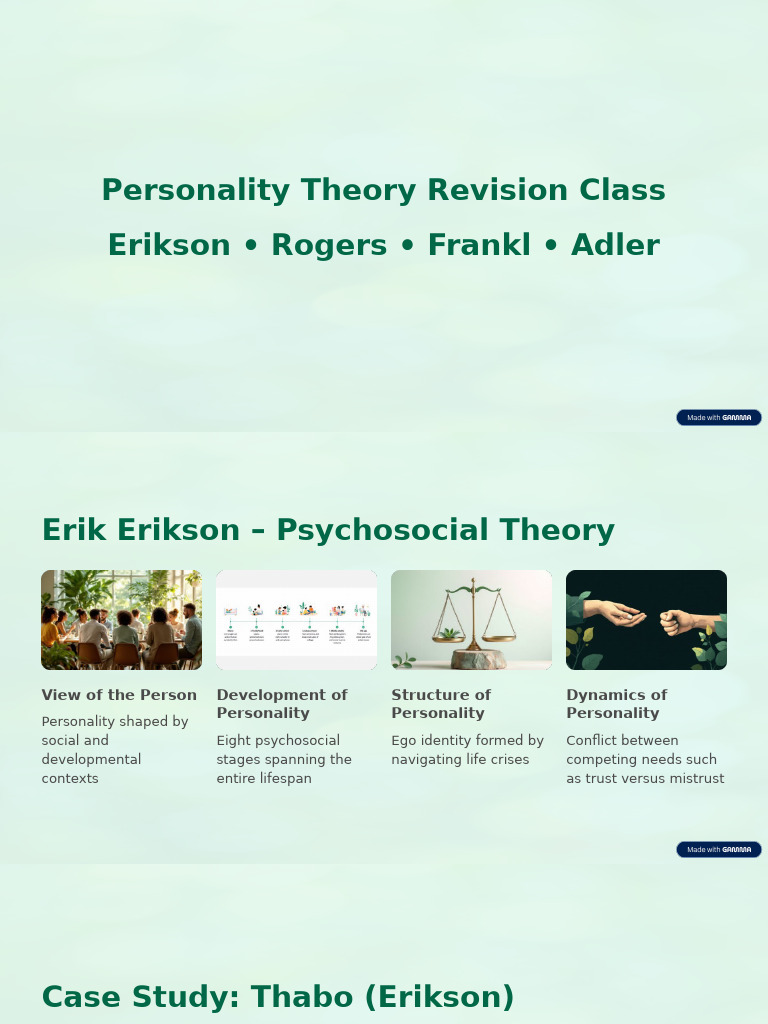 Personality Theory Overview and Cases | PDF | Identity (Social Science ...