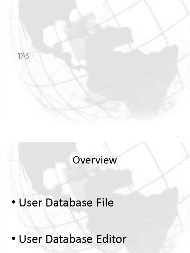TAS User Database Training | PDF