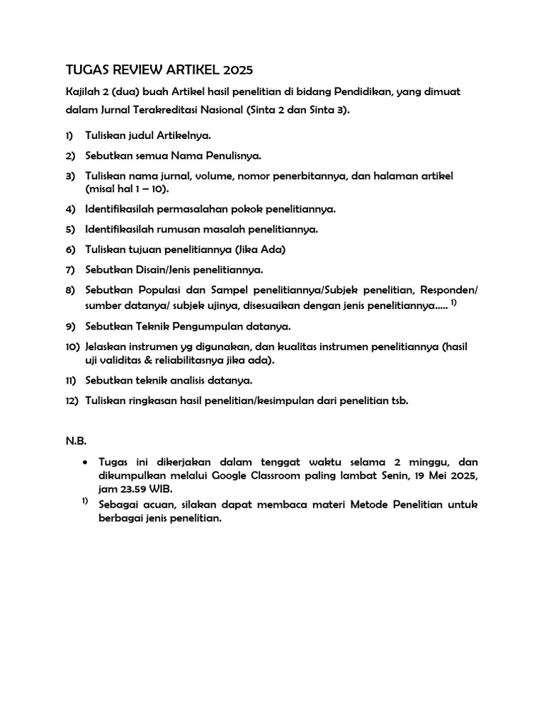 03_tugas 03_review Artikel 2025 | PDF