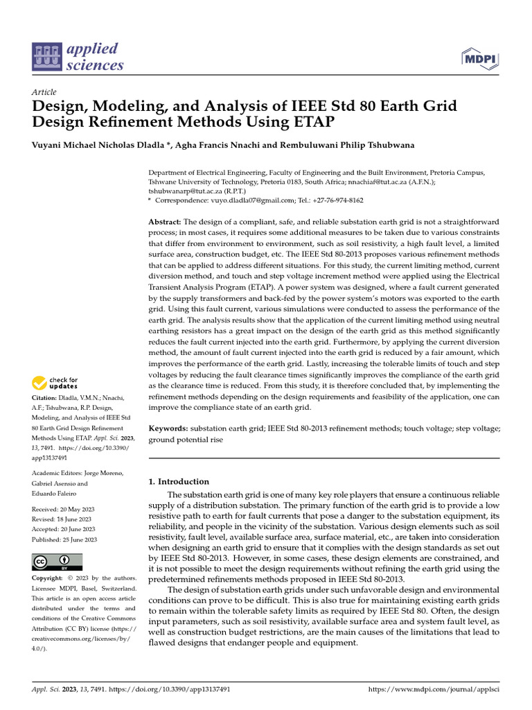 IEEE Std 80 Earth Grid Design Methods | PDF | Electrical Grid ...