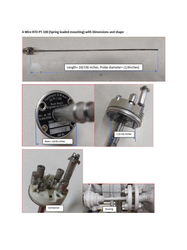 4-Wire RTD PT-100 Specifications Dimesions and Shape | PDF