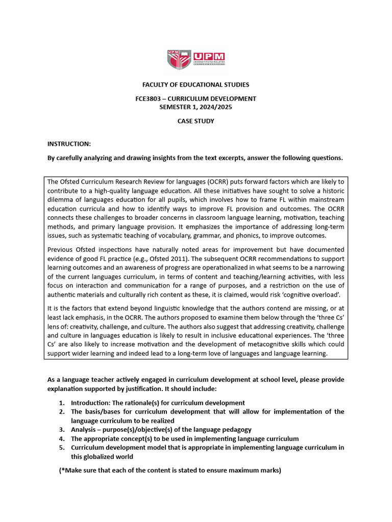 Case Study Ofsted | PDF | Curriculum | Learning