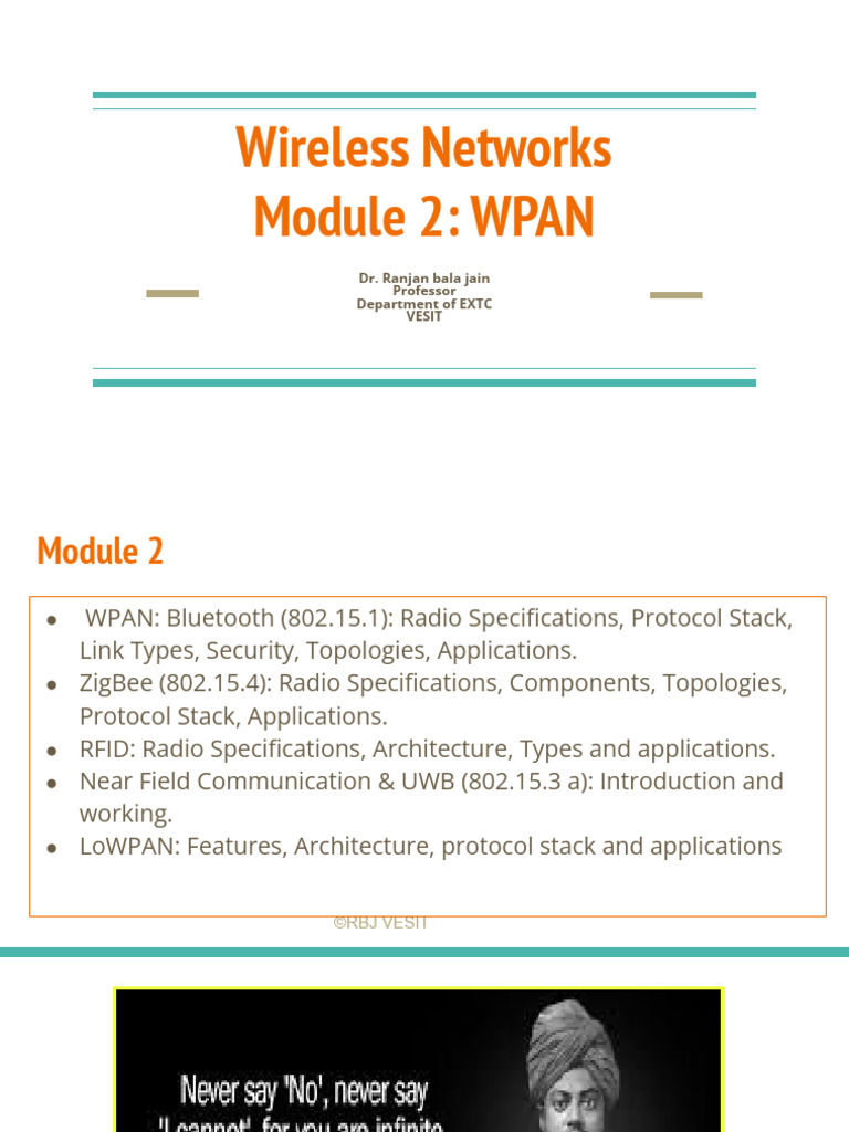 WN Module 2 Rfid NFC 6lowpan | PDF | Radio Frequency Identification | Computer Network