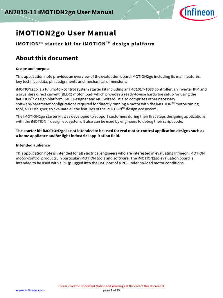 Infineon EVAL IMOTION2GO UserManual v01 01 en | PDF | Electrostatic Discharge | Power Supply