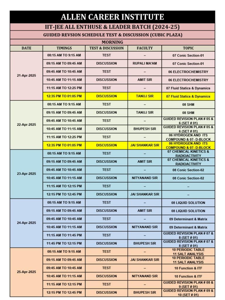 Guided Revision Cubic Plaza 21.04.2025-1 | PDF | Physical Chemistry ...
