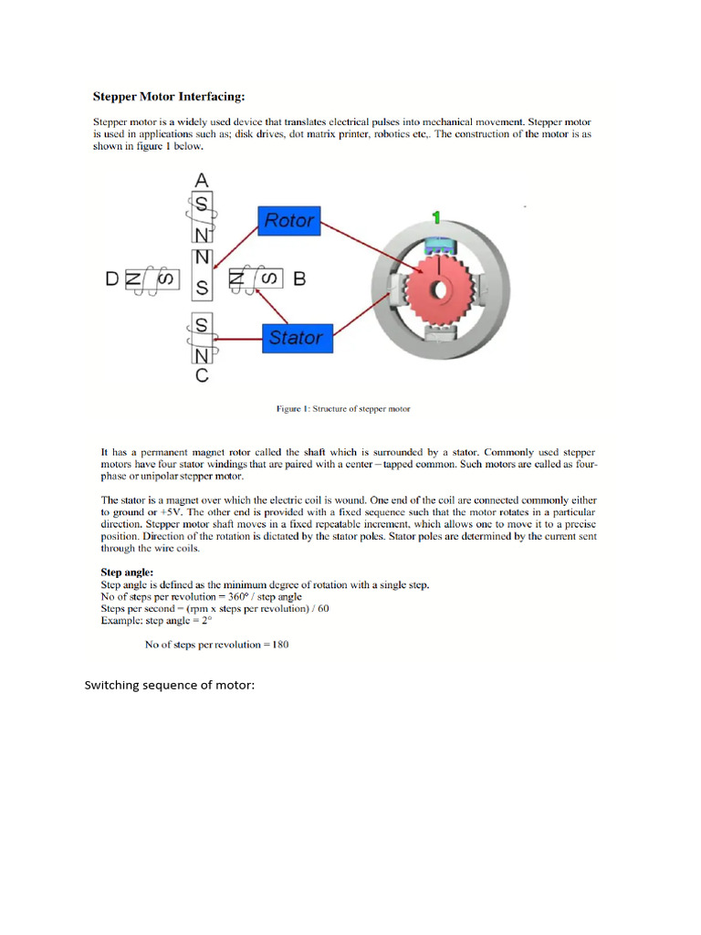 Stepper Motor Interfacing With 8051.Docx | PDF