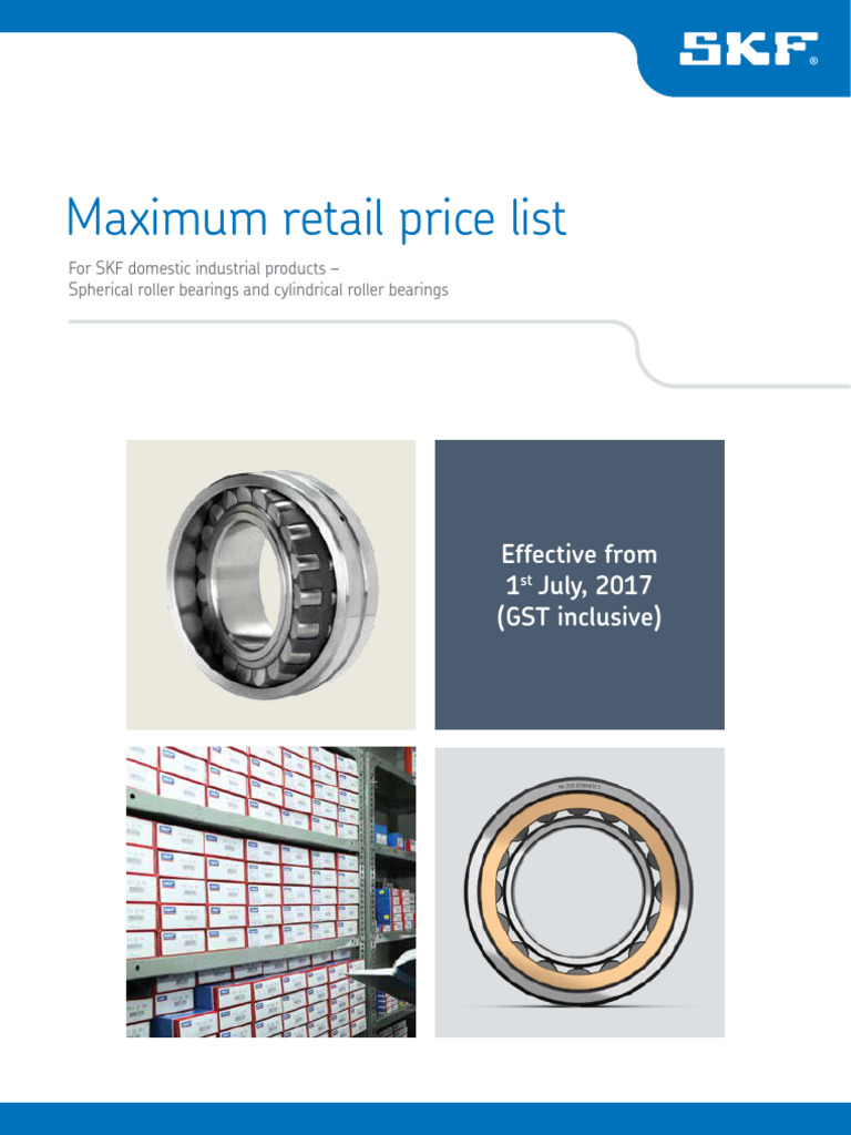 SKF Domestic SRB - CRB Pricelist Effective 1st July 2017 | PDF