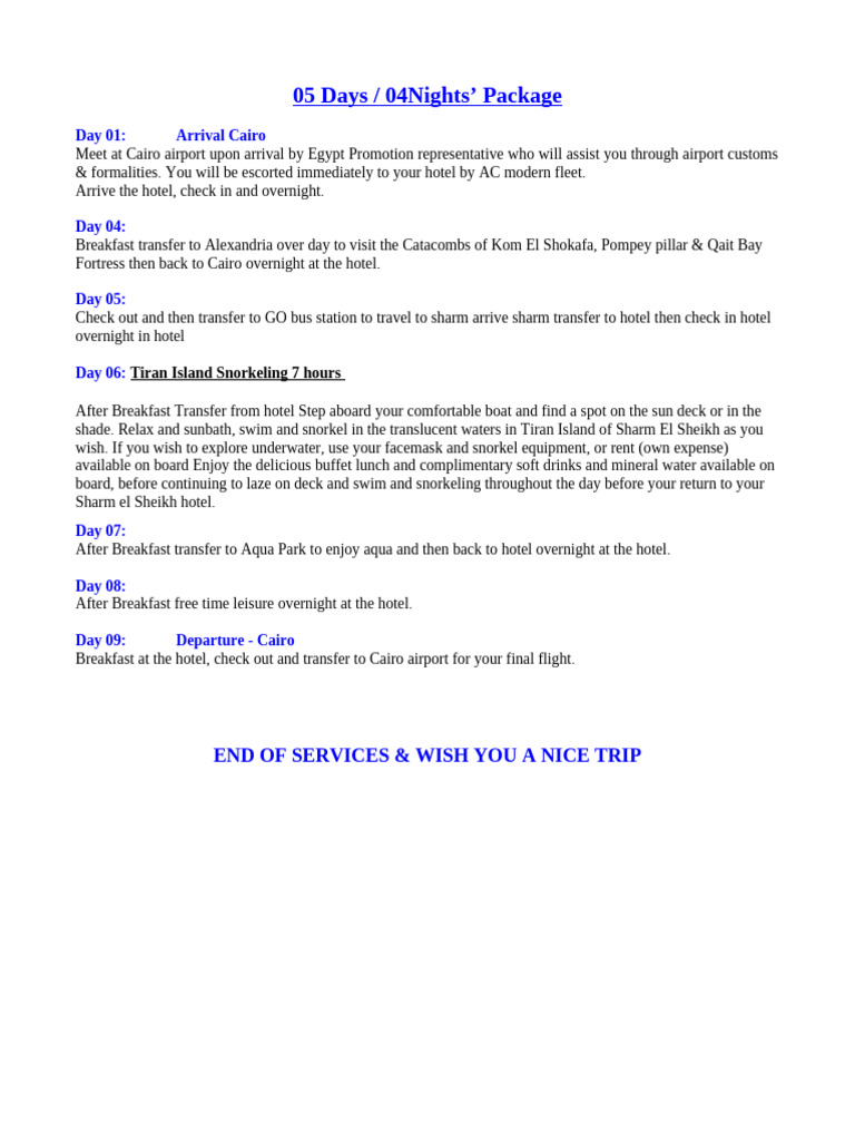 04 Nights Cairo Sharm Aviate | PDF | Hotel