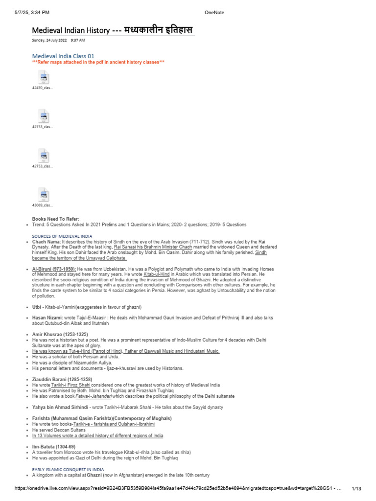 Medieval Indian History Overview | PDF