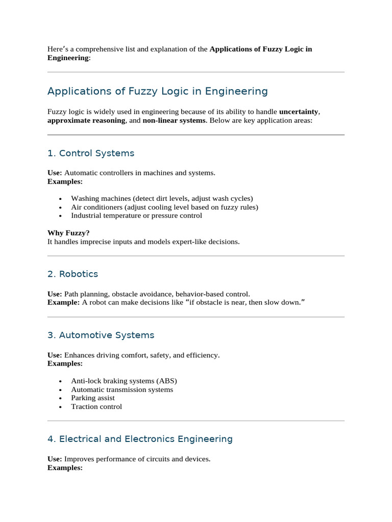 Application For Fuzzy Logic | PDF | Fuzzy Logic | Engineering