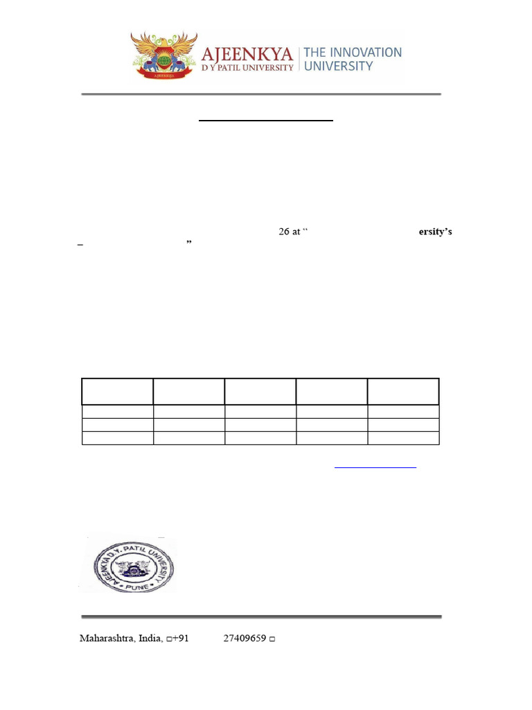 ADYPU Provisional Admission Letter - MR Ayush Dhumal | PDF