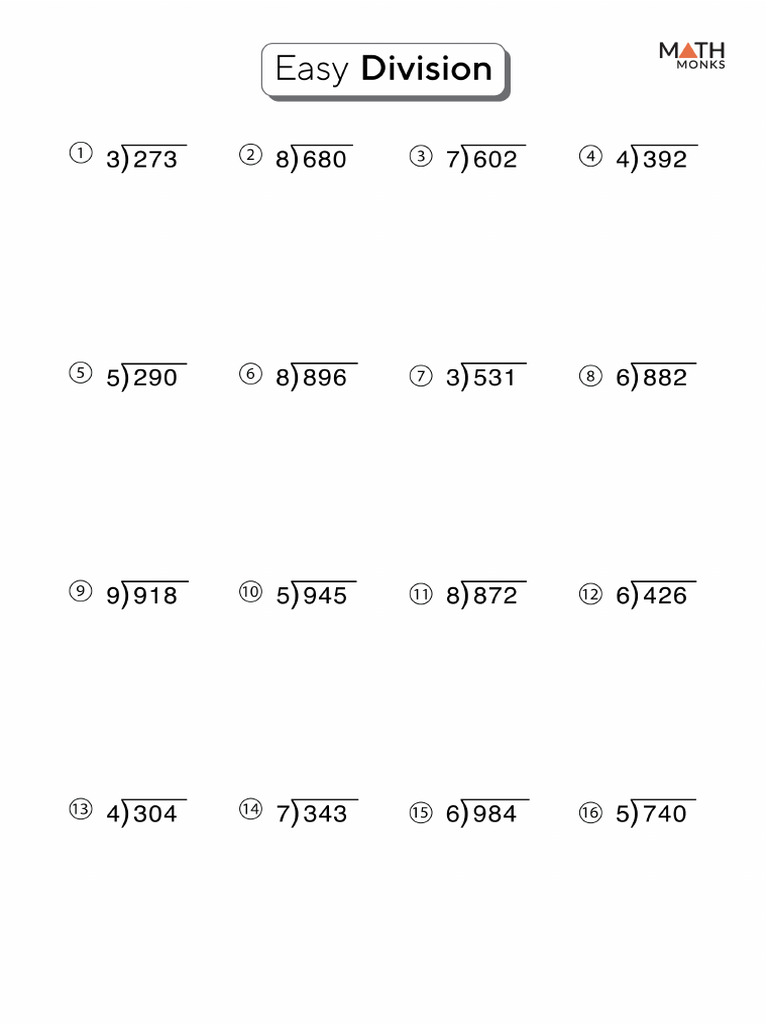 Division Worksheets Grade 3 | PDF