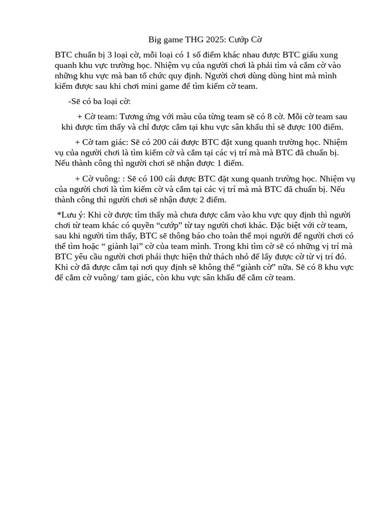 Big Game THG 2025 | PDF