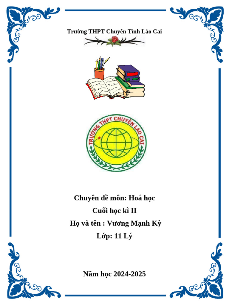 chuyên đề hóa Gk2 11 | PDF